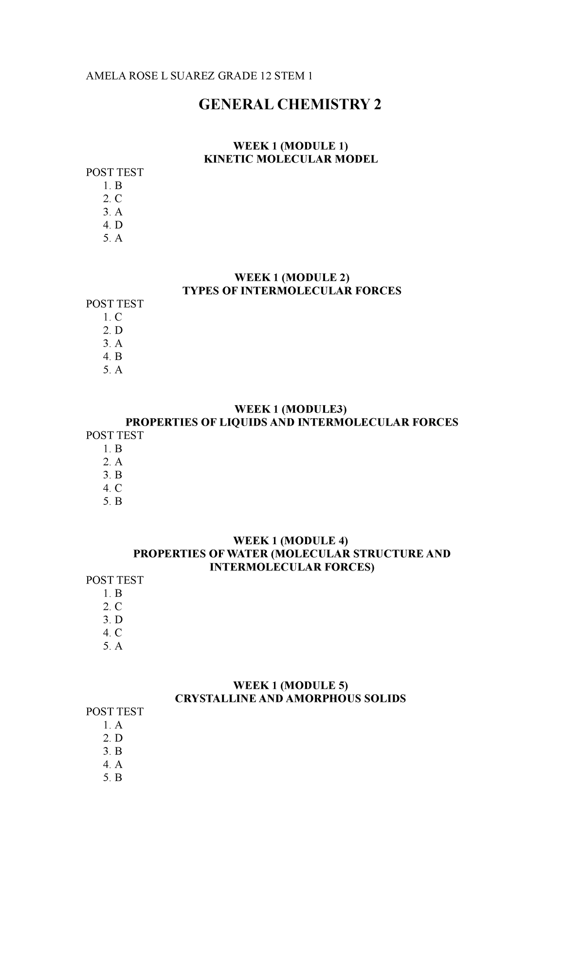 Chemistry - SECRET - AMELA ROSE L SUAREZ GRADE 12 STEM 1 GENERAL ...