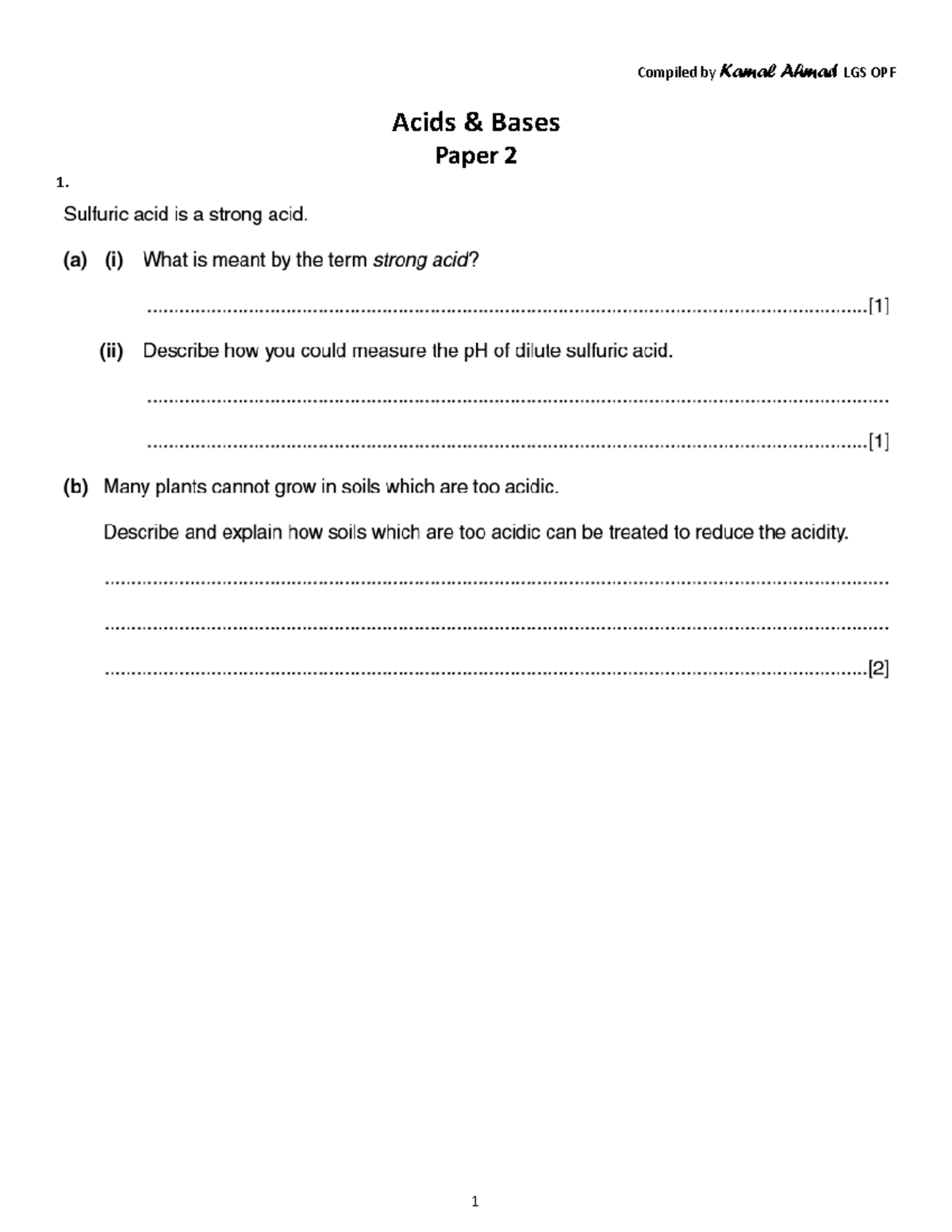 Acid & Bases-PPQ - GREAT NOTES - Organic Chemistry - Acids & Bases ...