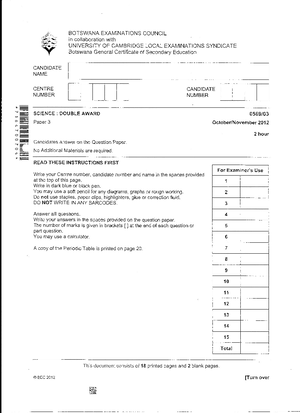 Bgcse SDA Paper 3 2019 - Test - BOTSWANA EXAMI NATI ONS COU NCI L ...