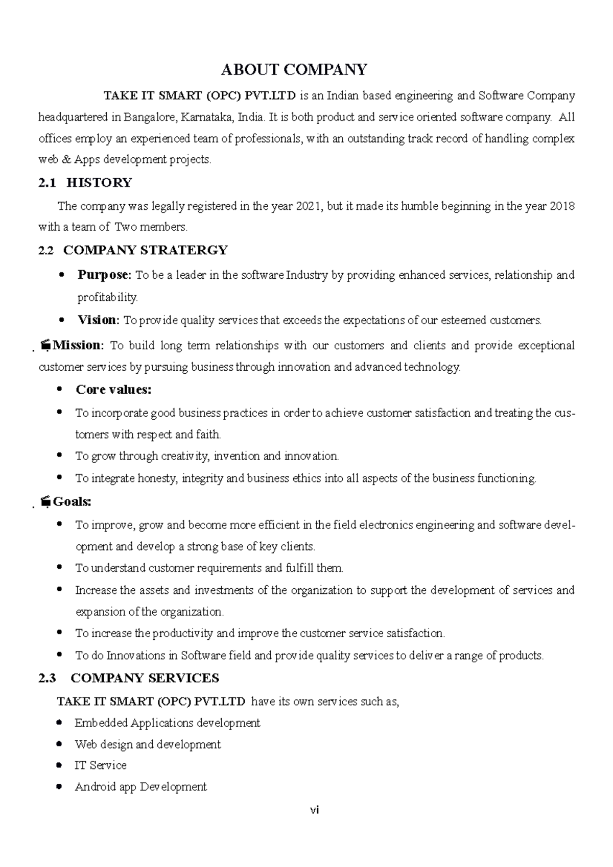 Employee Management Report - ABOUT COMPANY TAKE IT SMART (OPC) PVT is ...