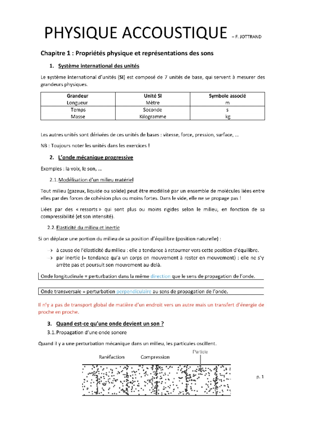 Physique acoustique synthèse - Phonétique et physique acoustique - Studocu