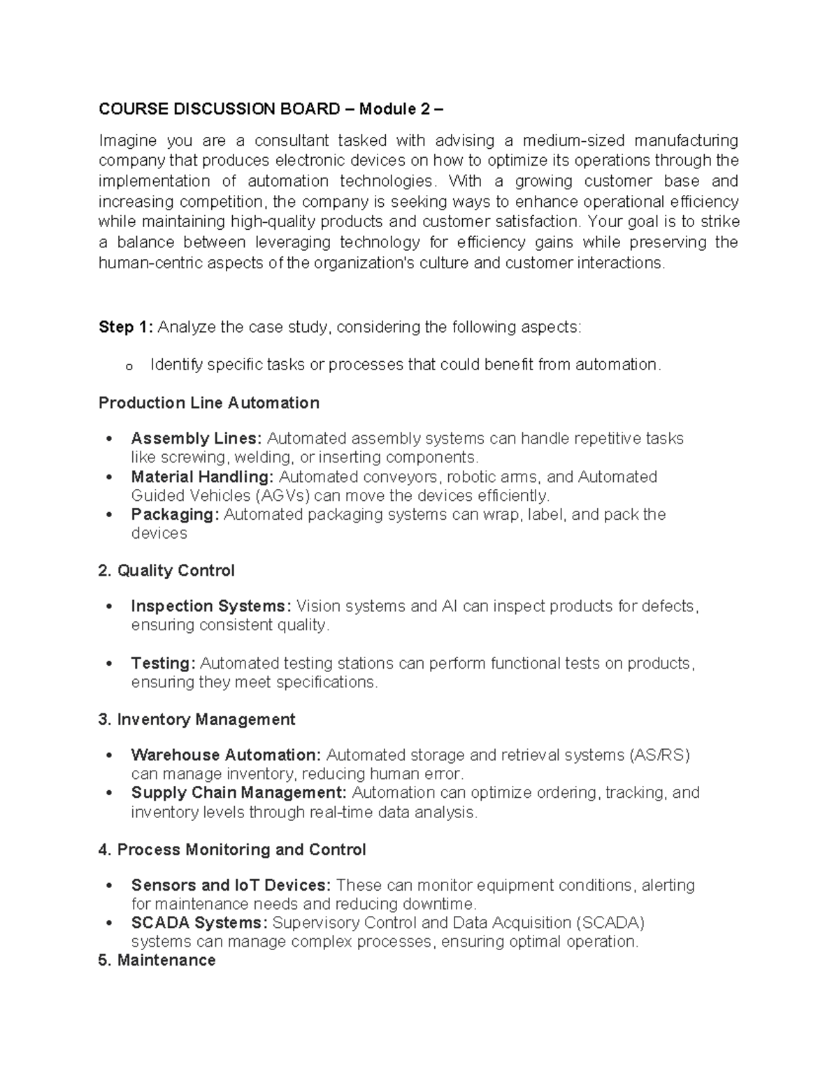 Course Discussion Board - COURSE DISCUSSION BOARD – Module 2 – Imagine ...