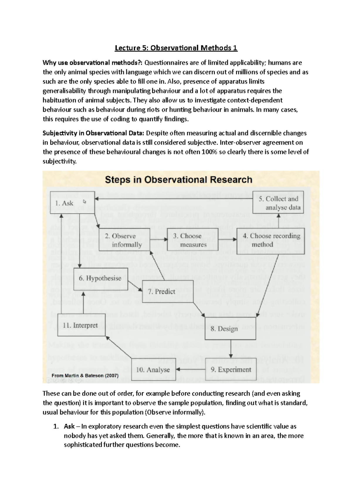 SRM L5 Observational Methods 1 - Lecture 5: Observational Methods 1 Why use observational ...