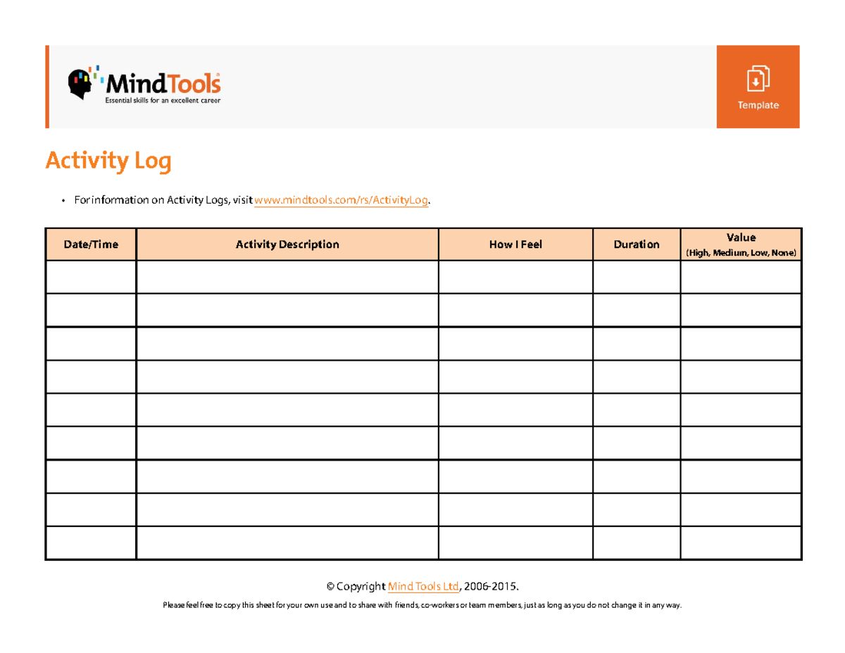 Activity Log - Travail management - Management Logistique Et Stratégie ...