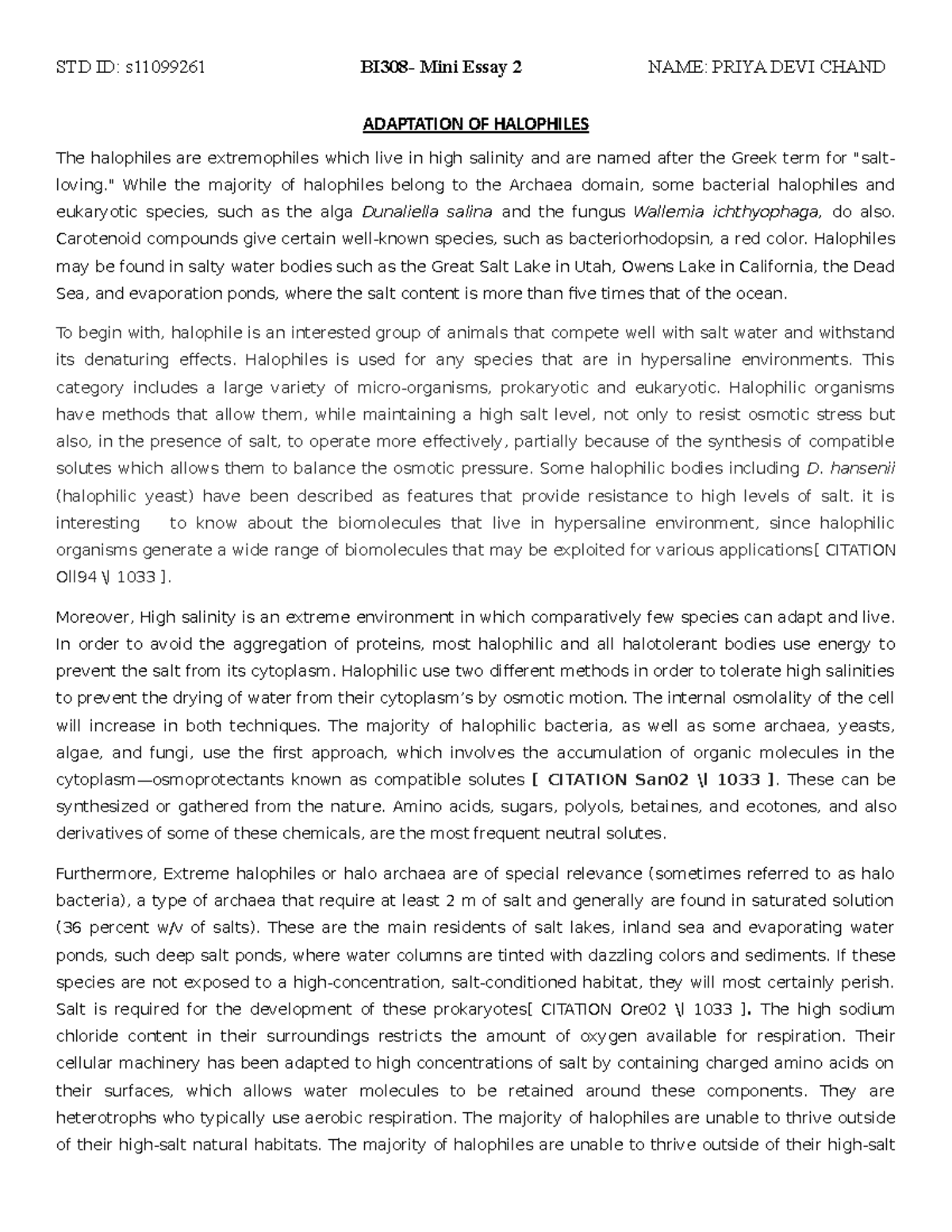 Bi308 MICROBIOLOGY -mini essay 2 - Grade: A - Plant Biology - USP - Studocu