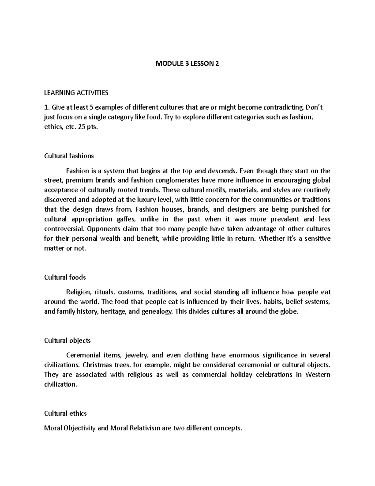 ELCO148 M3L2 MODULE 3 LESSON 2 - MODULE 3 LESSON 2 LEARNING ACTIVITIES ...