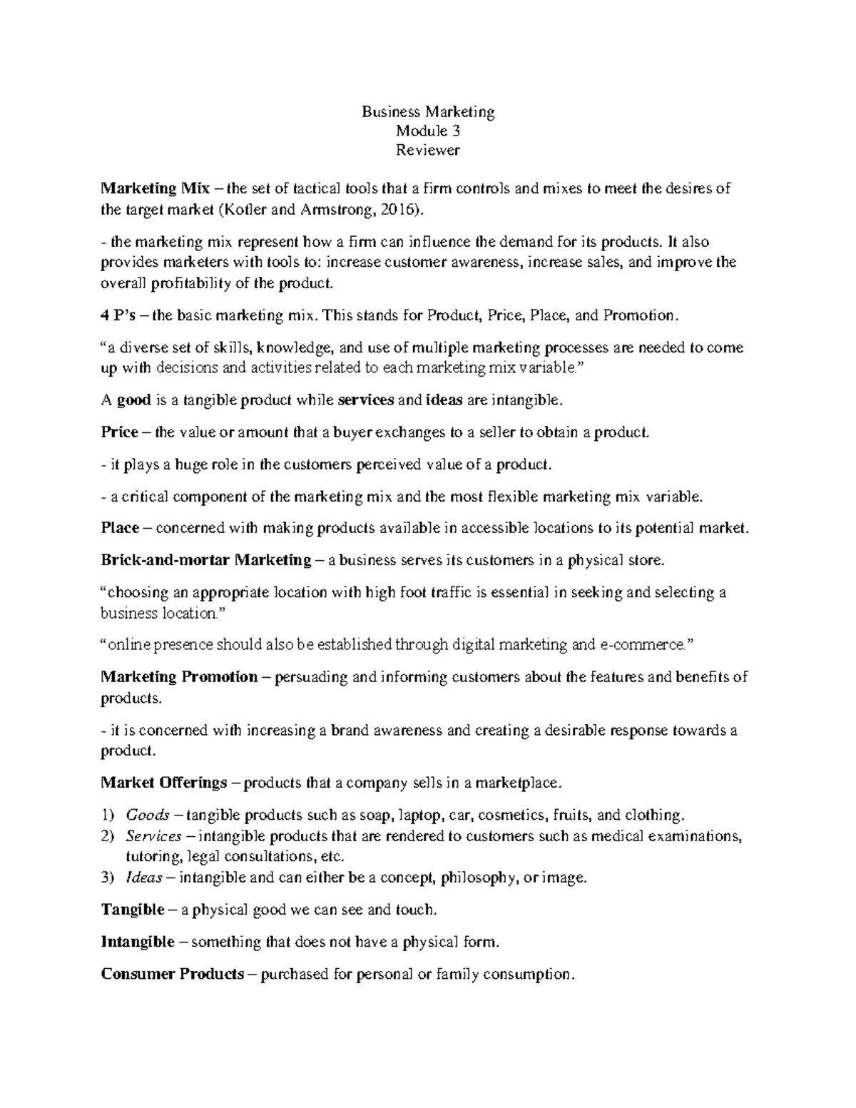 Business-Marketing-Reviewer - Business Marketing Module 3 Reviewer ...