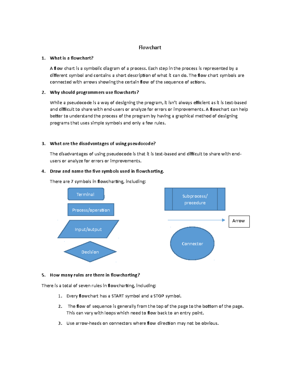 Flowchart - Study Guide - Flowchart What is a flowchart? A flow chart ...