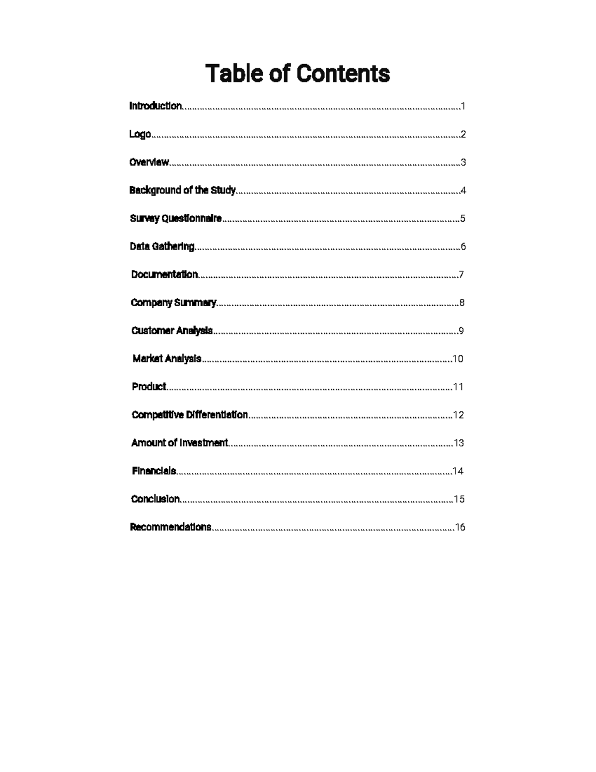 Buisness- Research-1 - research study - Table of Contents - Studocu