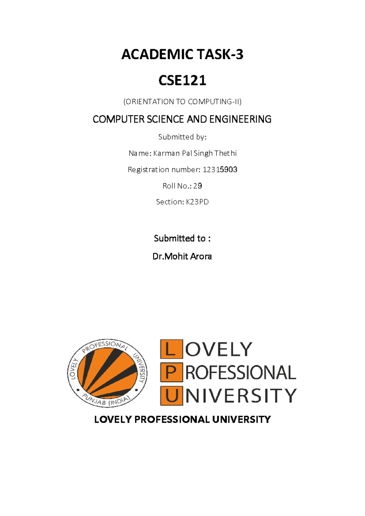 Ca3 Event Participation Academic Task 3 Cse Orientation To Computing Ii Computer Science