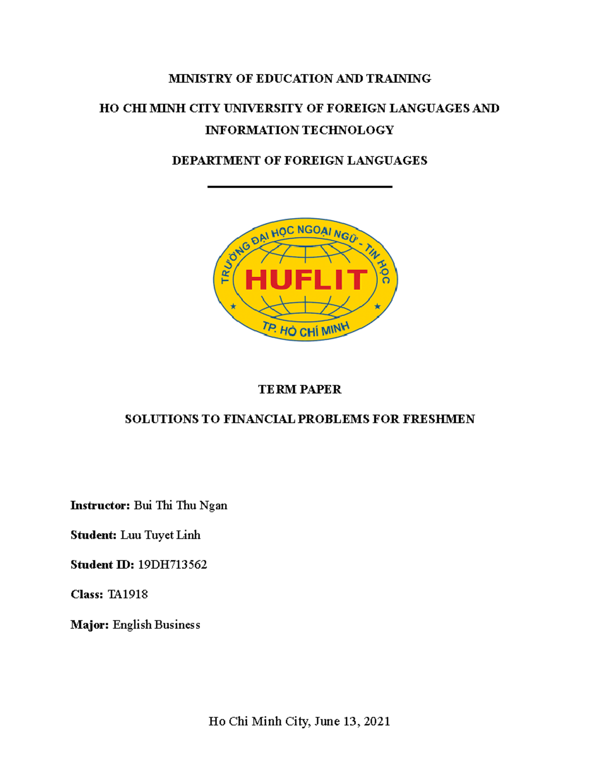 Full-paper - nope - MINISTRY OF EDUCATION AND TRAINING HO CHI MINH CITY ...