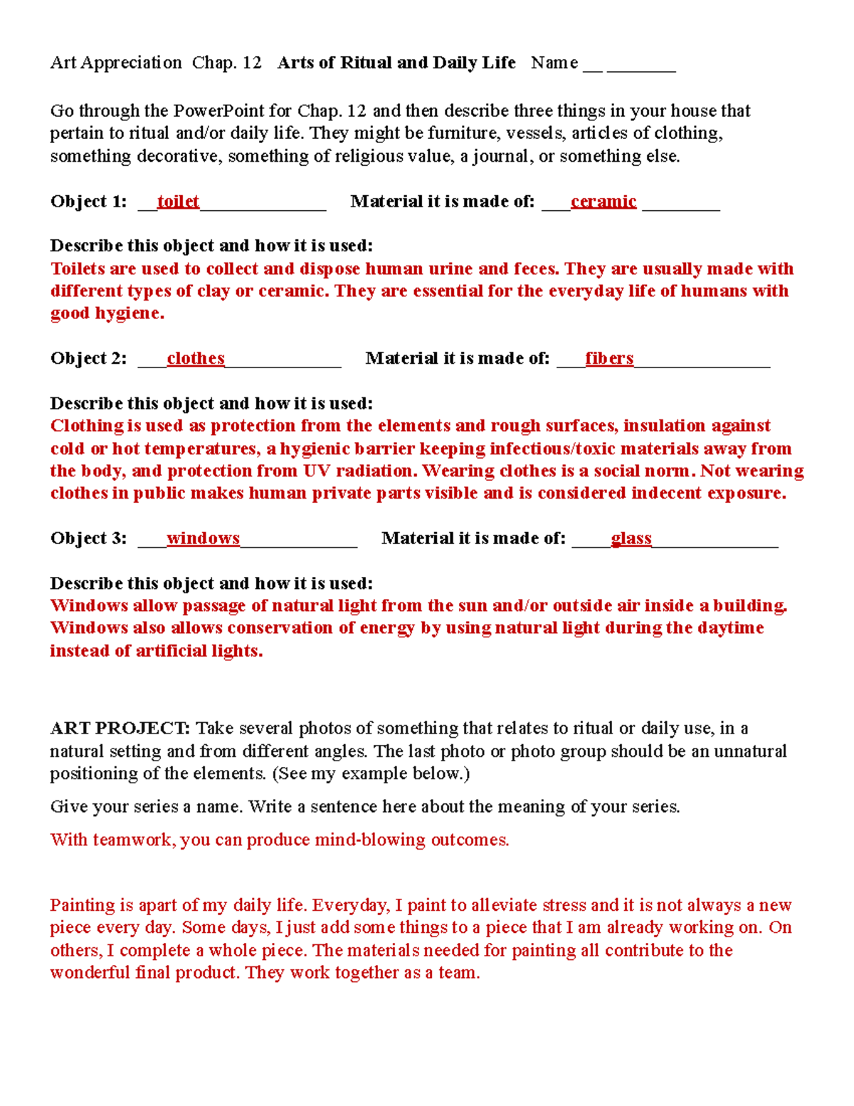 Chap. 12 Arts of Ritual and Daily Life - Art Appreciation Chap. 12 Arts ...