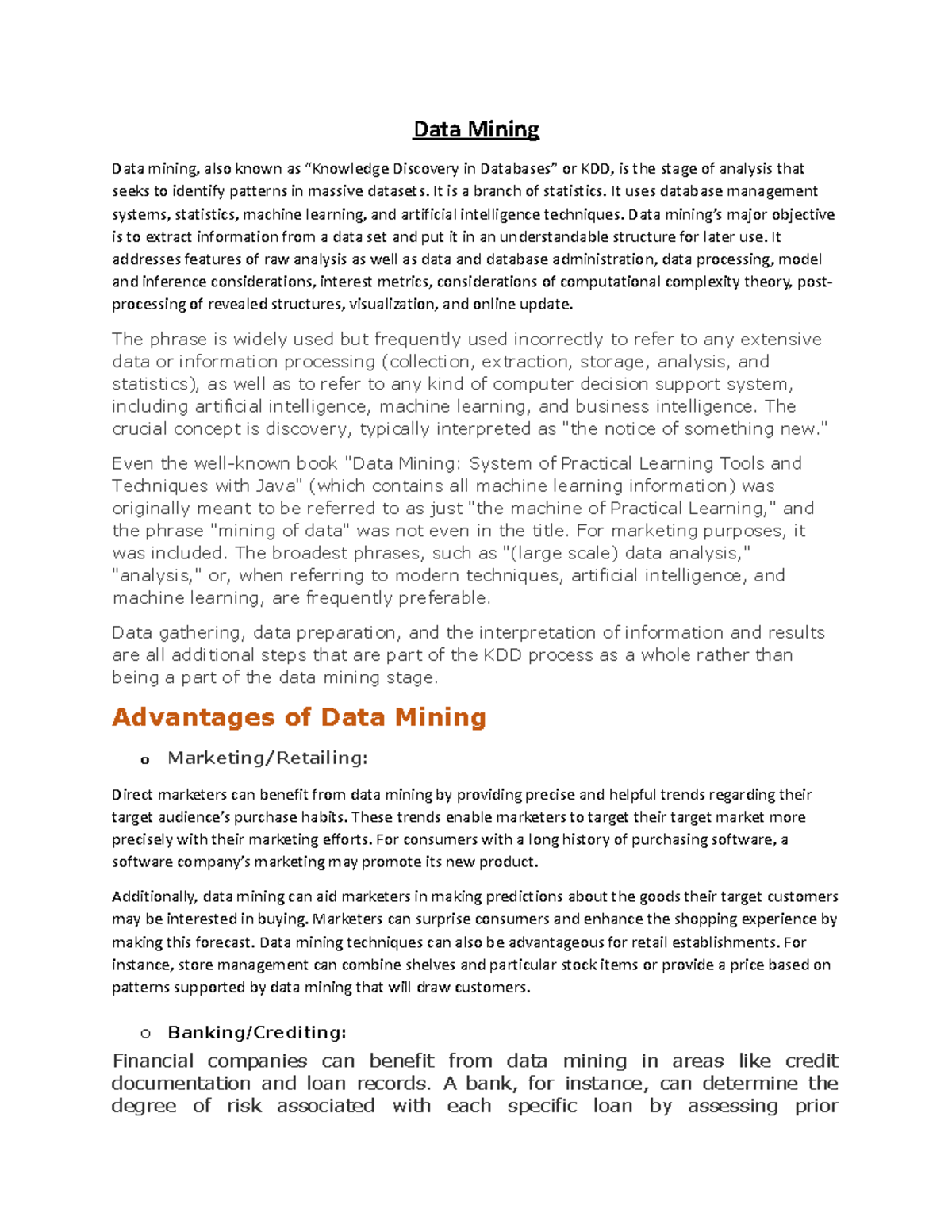 Advantages And Disadvantages Of Data Mining Data Mining Data Mining