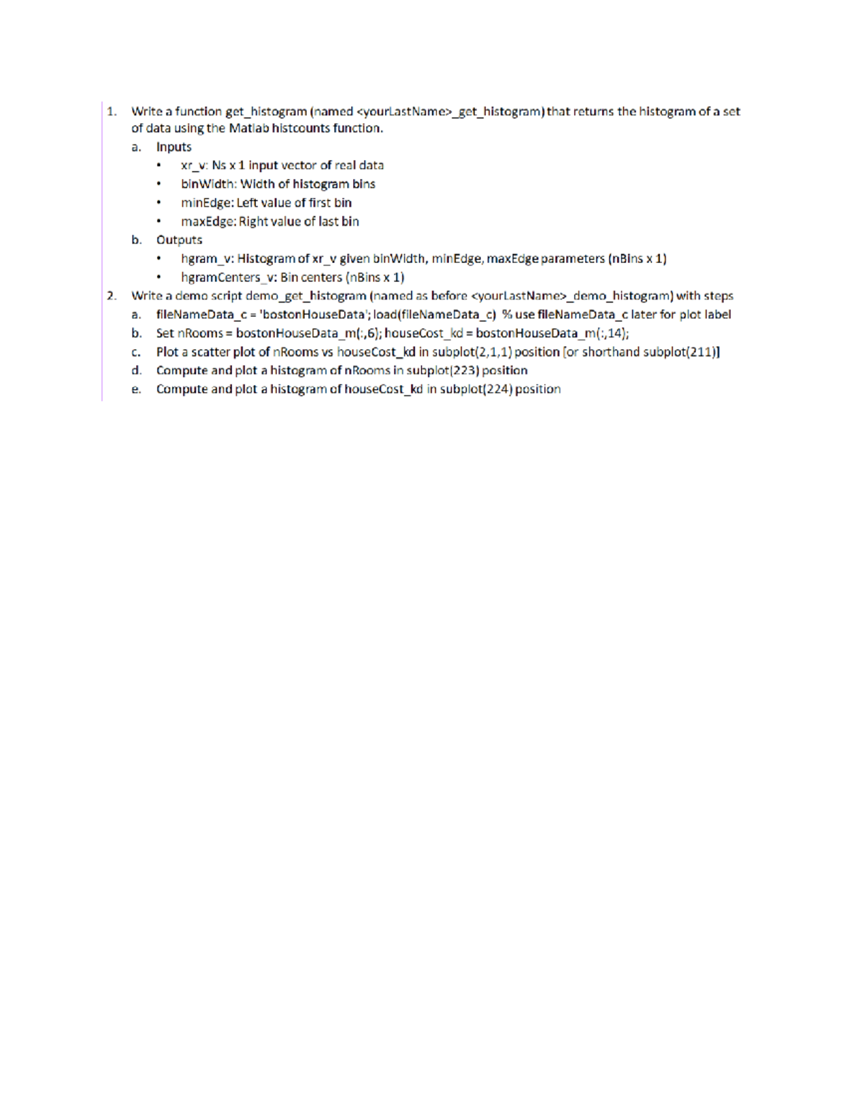 HW 3 Matlab Histogram Exercise - ENGR 213 - Studocu