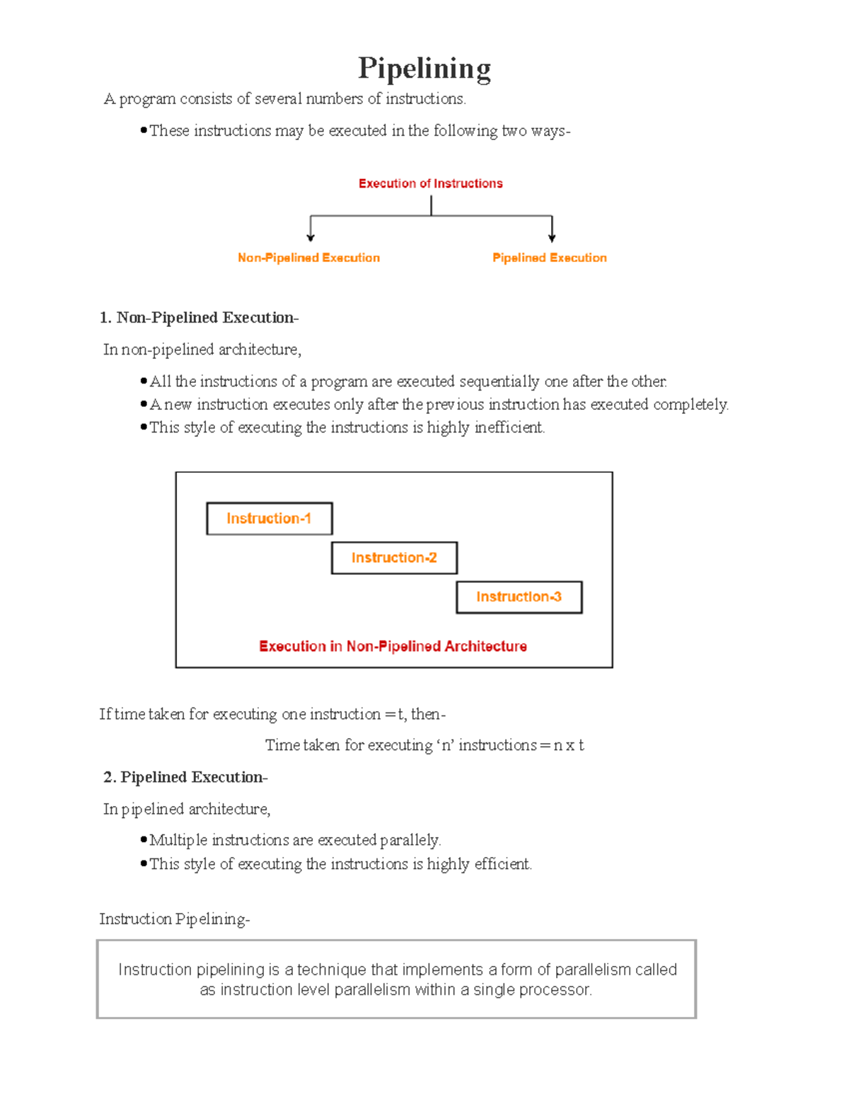 Pipelining - These instructions may be executed in the following two ...