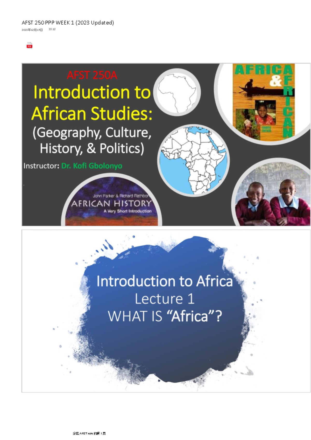 AFST note - AFST 250A - AFST 250 PPP WEEK ... AFST 250 PPP WEEK 1 (2023 ...