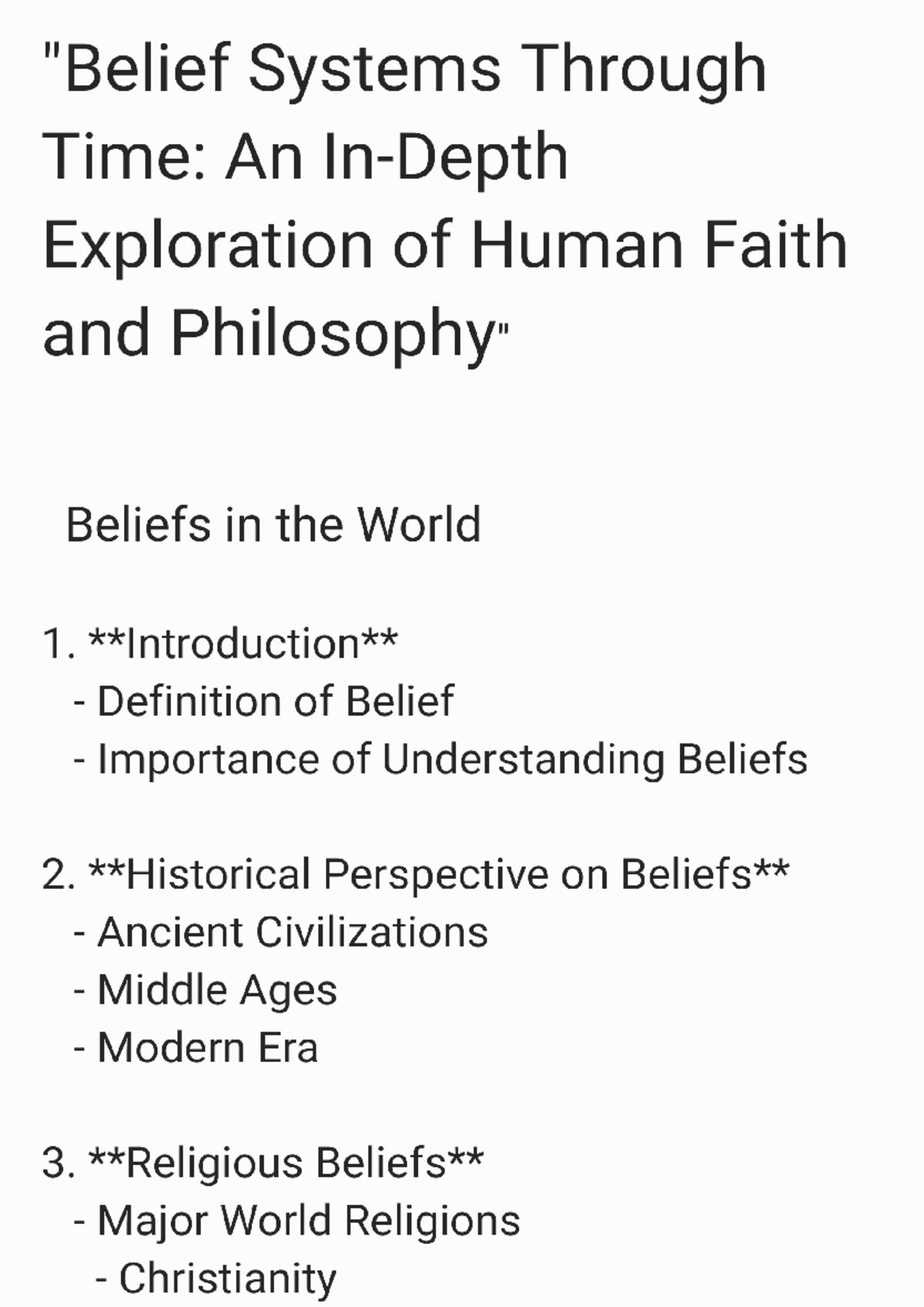 Belief Systems Through Time: An In-Depth Exploration of Human Faith and ...