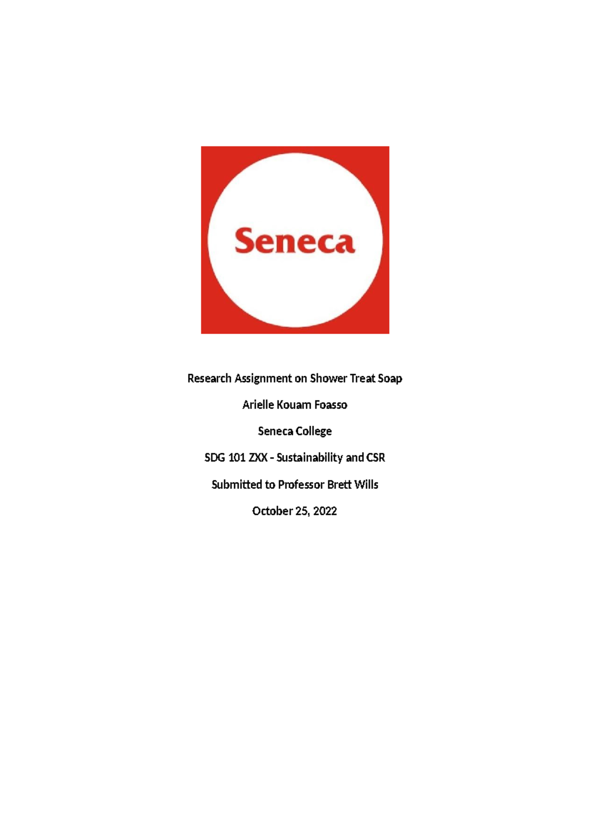 Arielle Kouam Foasso SDG Research Assignment - Research Assignment on ...