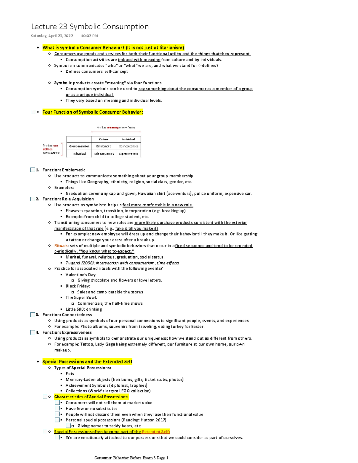 Lecture 23 Symbolic Consumption - BUS M405 - Indiana University - StuDocu