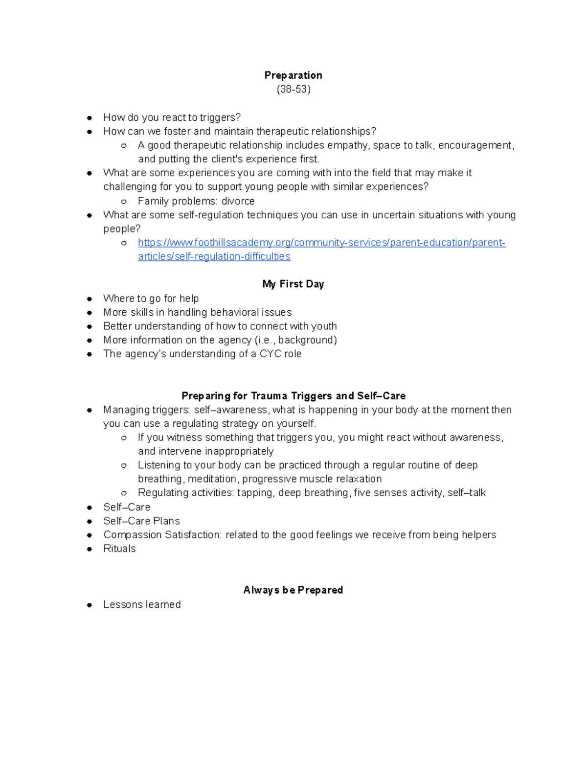 CYC 102 - Textbook Content - Preparation (38-53) How do you react to ...