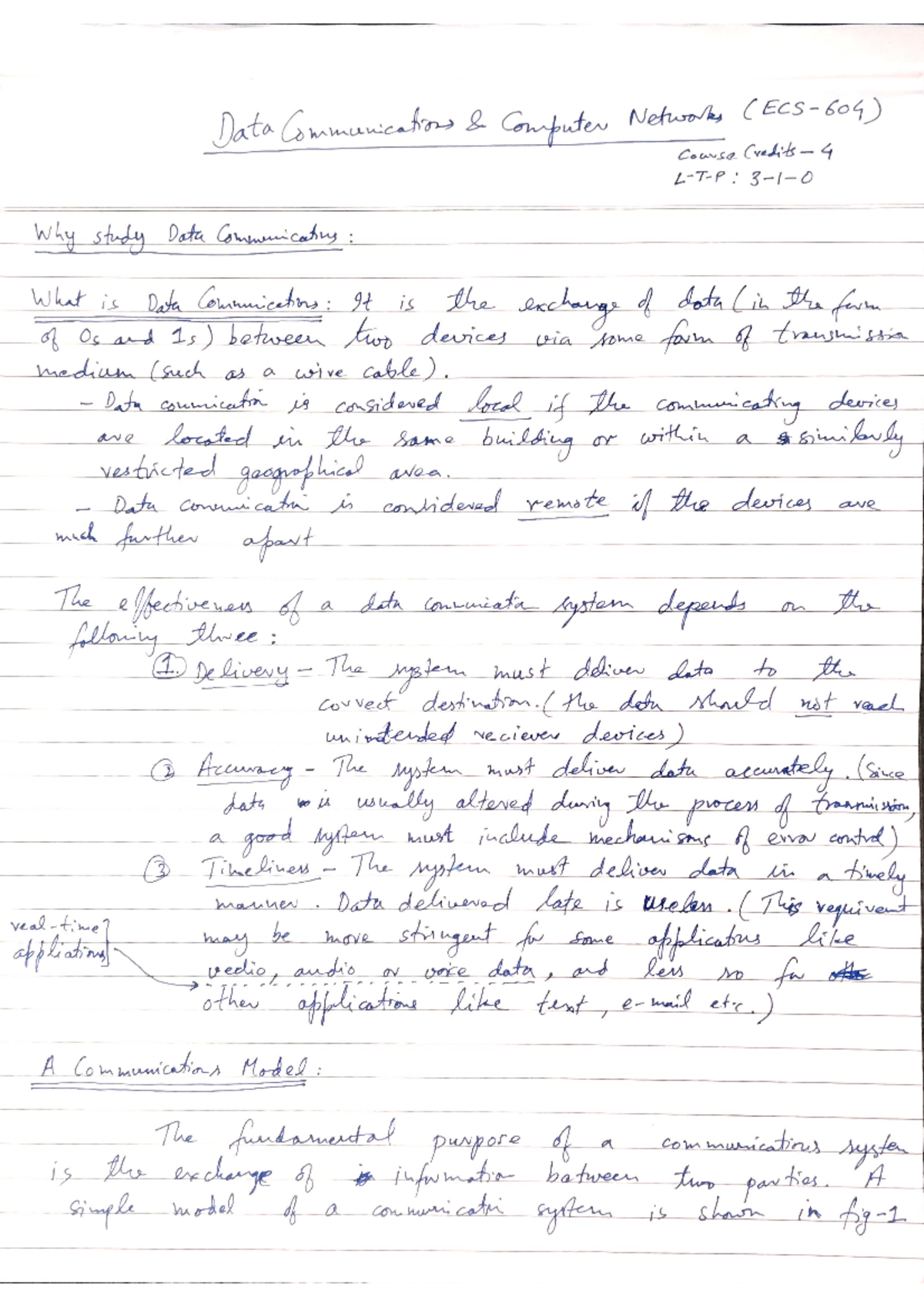 DCCN Unit 1&2 - Data Communication And Computer Networking - Studocu