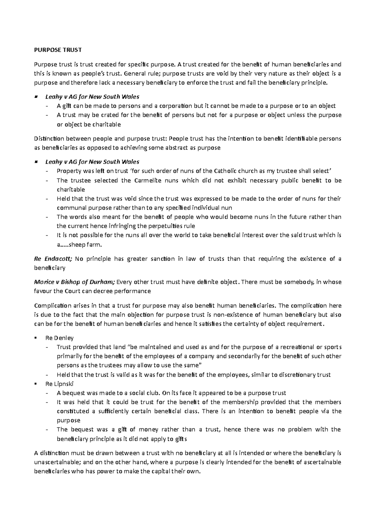 Purpose Trust - Law - UiTM - Studocu