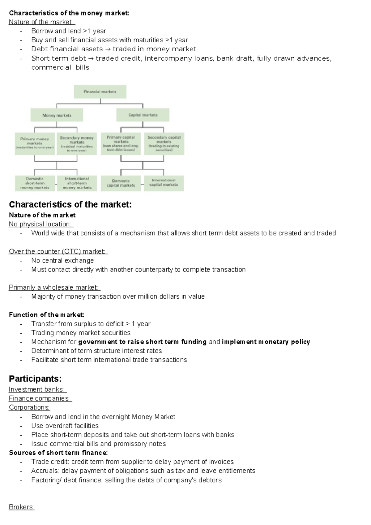 Week 3 - FM - condensed lecture notes - Characteristics of the money ...