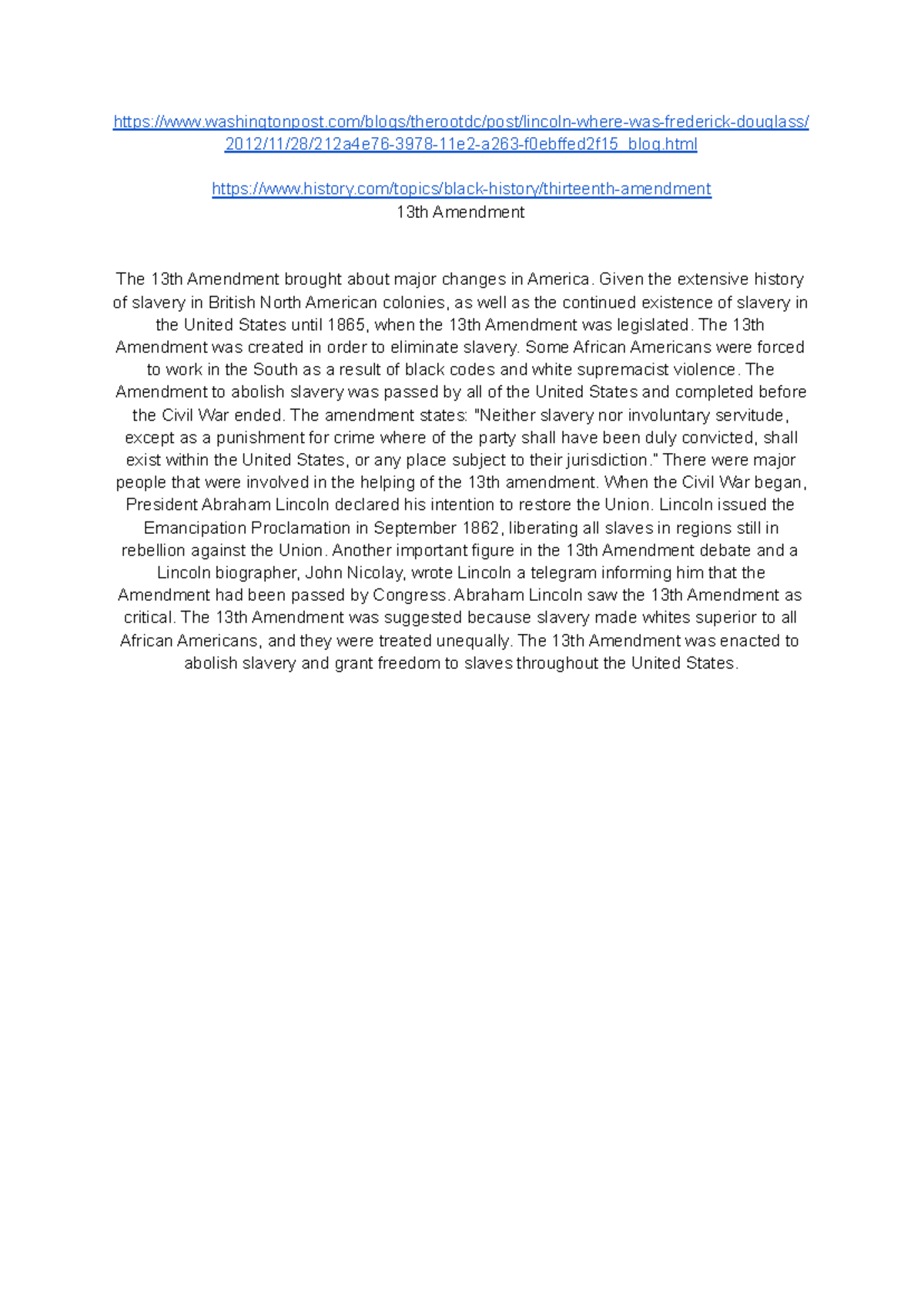 Lincoln Assignment - washingtonpost/blogs/therootdc/post/lincoln-where ...