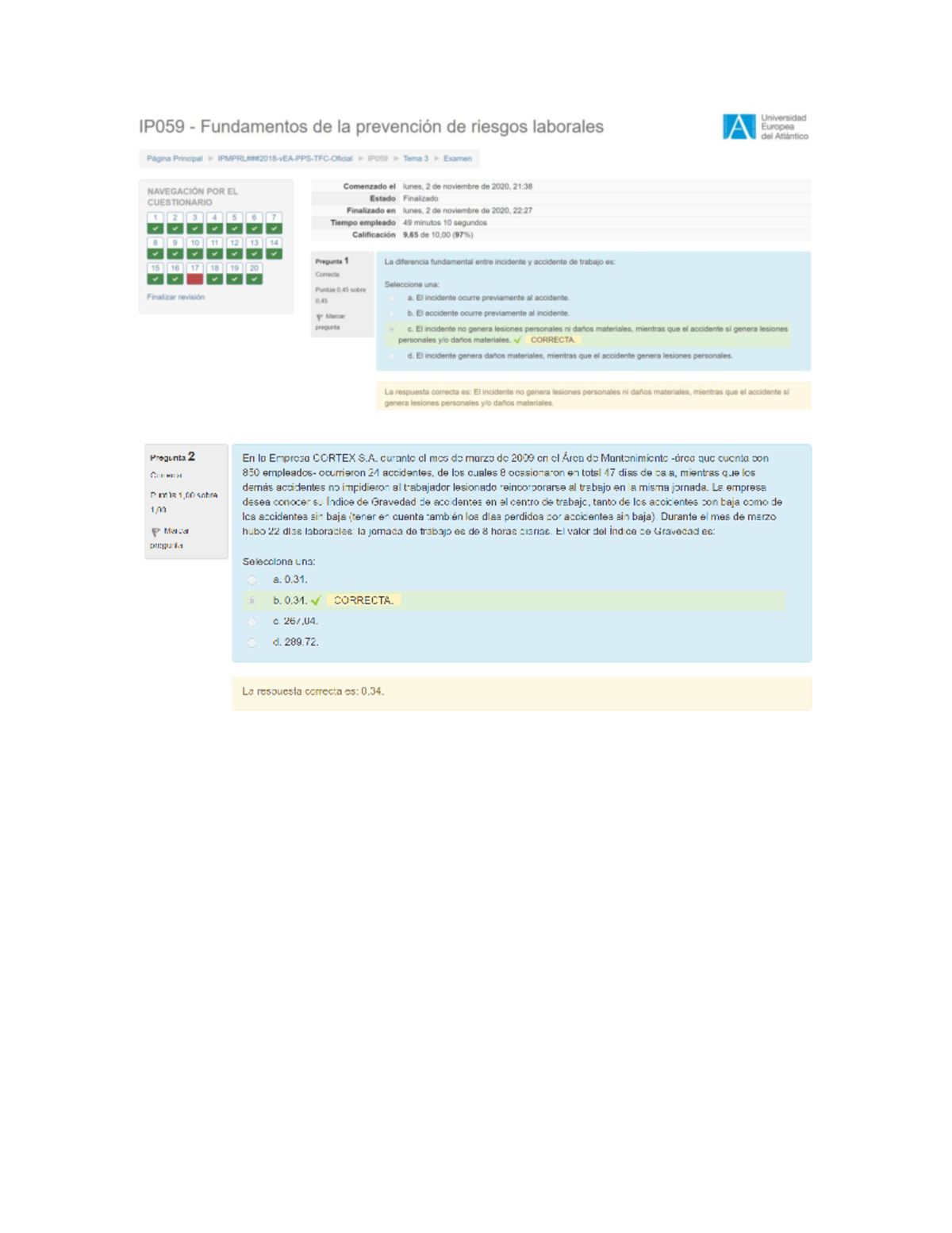 Respuestas exámen final IP059 - Prevención de riesgos laborales - Studocu