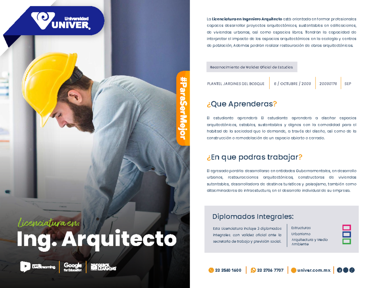 Ingeniero Arquitecto - Programa de arquitectura que les servirá de ...
