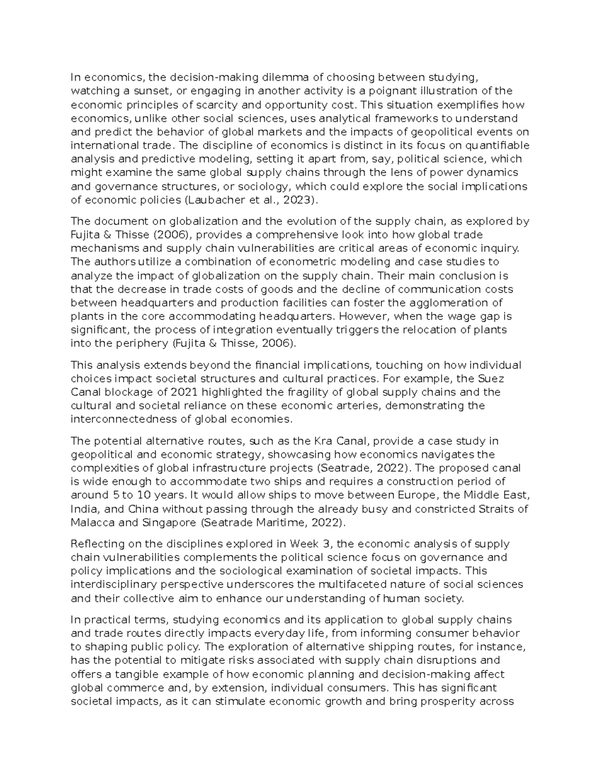 WK 4 Discussion Revision - In economics, the decision-making dilemma of ...