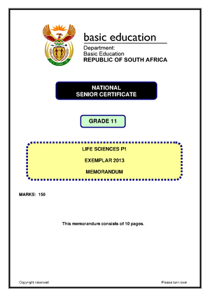 KZN Life Sciences Grade 11 September 2023 QP and Memo - • KWAZULU-NATAL ...