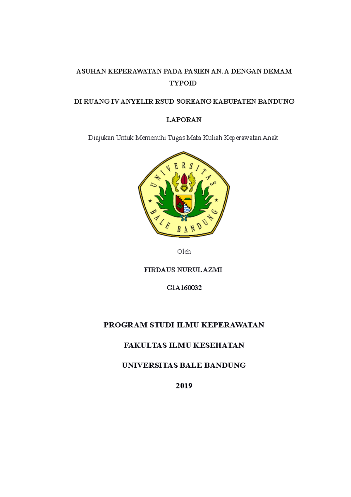 Askep ANAK Typoid - zxn z zxhzBXhz - ASUHAN KEPERAWATAN PADA PASIEN AN ...
