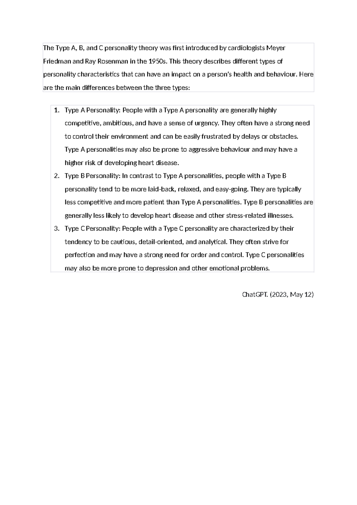 ABC Personality types - The Type A, B, and C personality theory was ...