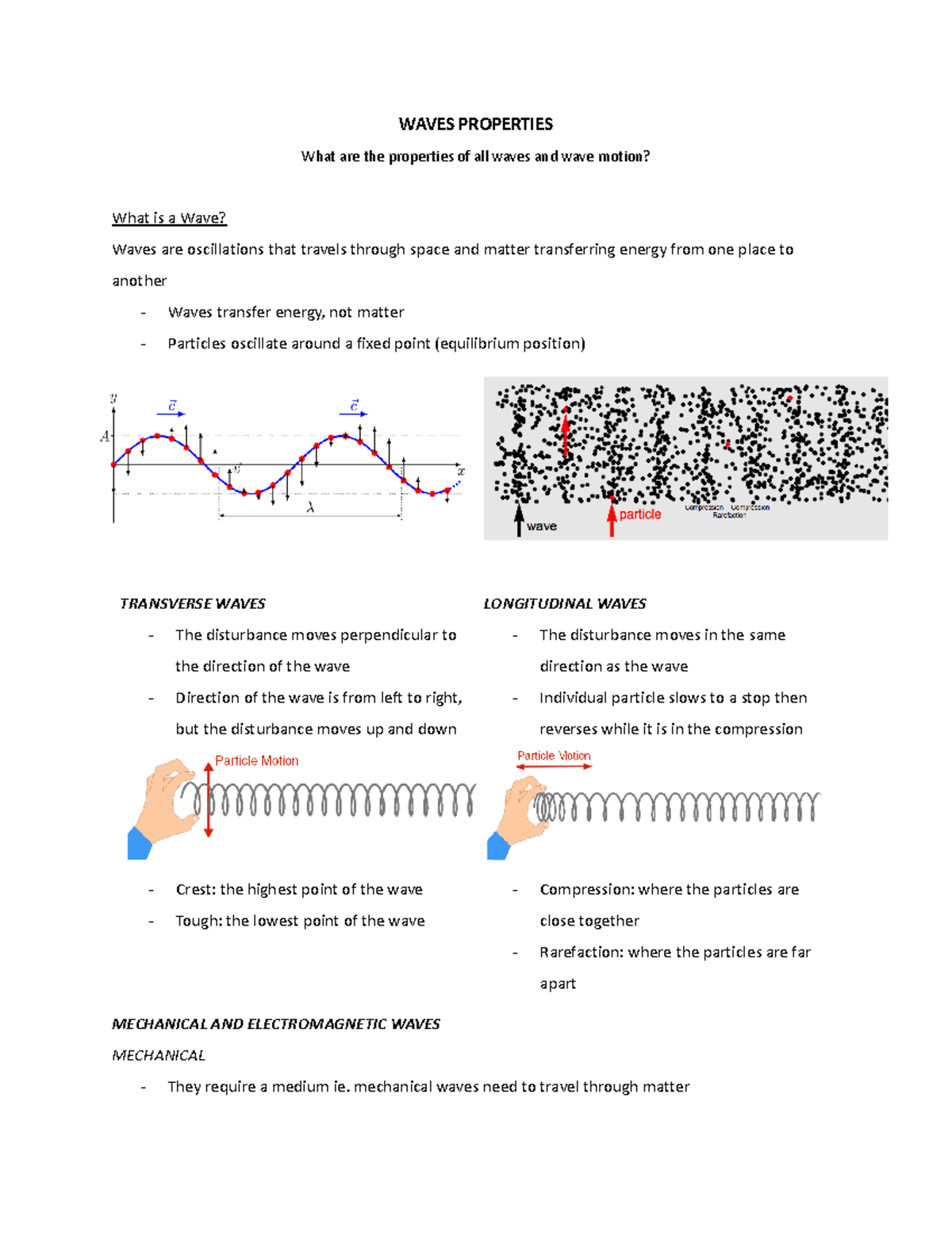PH11 Module 3 Waves and Thermodynamics - WAVES PROPERTIES What are the ...