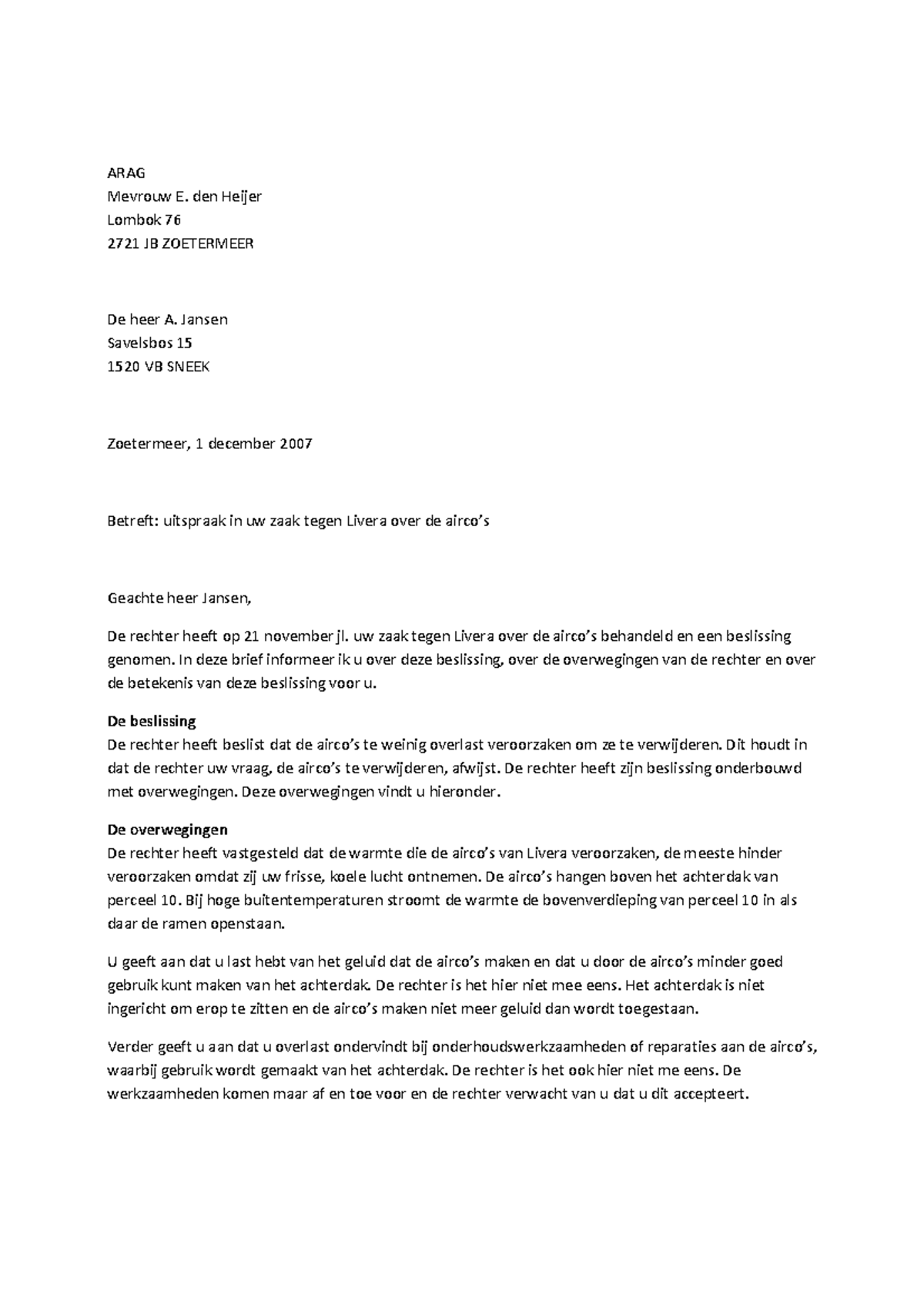 Werkstuk/essay - uitwerking eindopdracht brief aan de hand van een ...