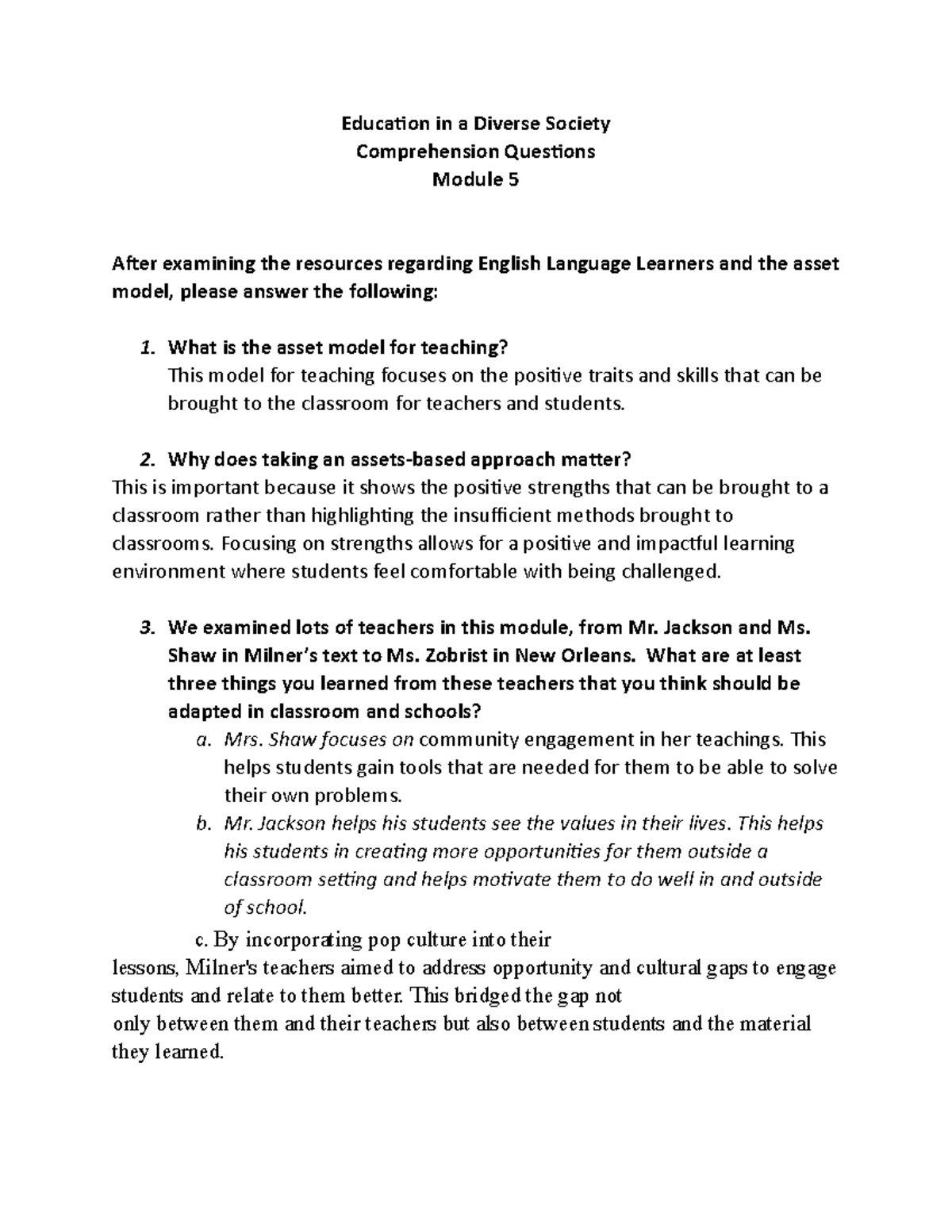 Module 5Comprehension Questions 2 - Educa&on in a Diverse Society ...
