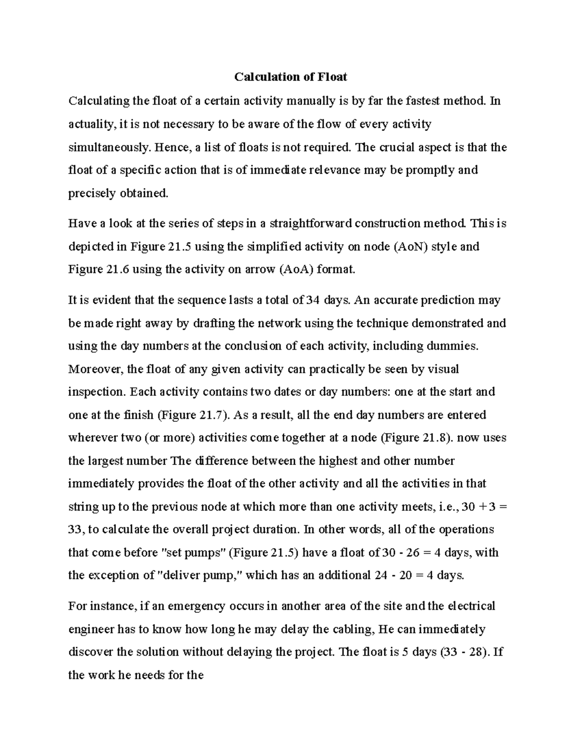 Calculation-of-Float - Calculation of Float Calculating the float of a ...