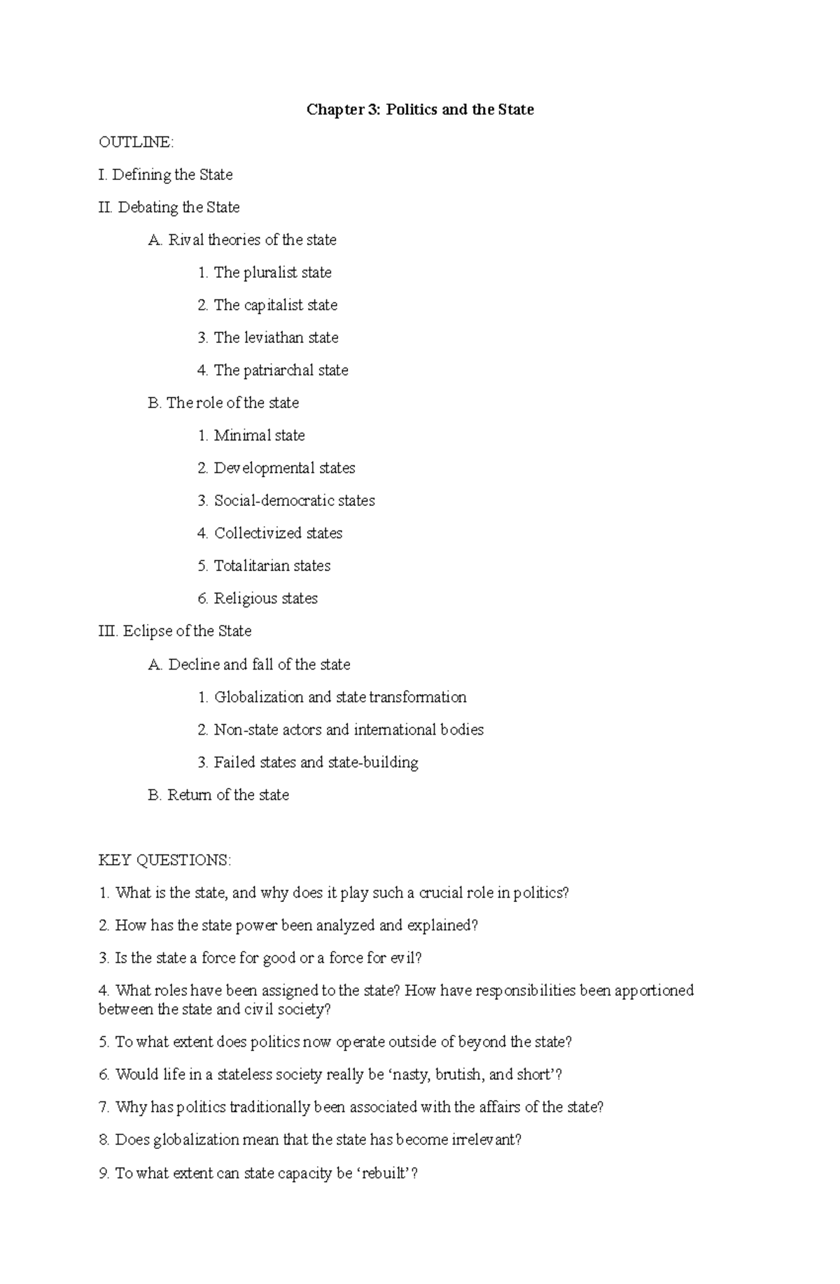 Pol Sci 11- 03 Reviewer on Politics and the State - Chapter 3: Politics ...