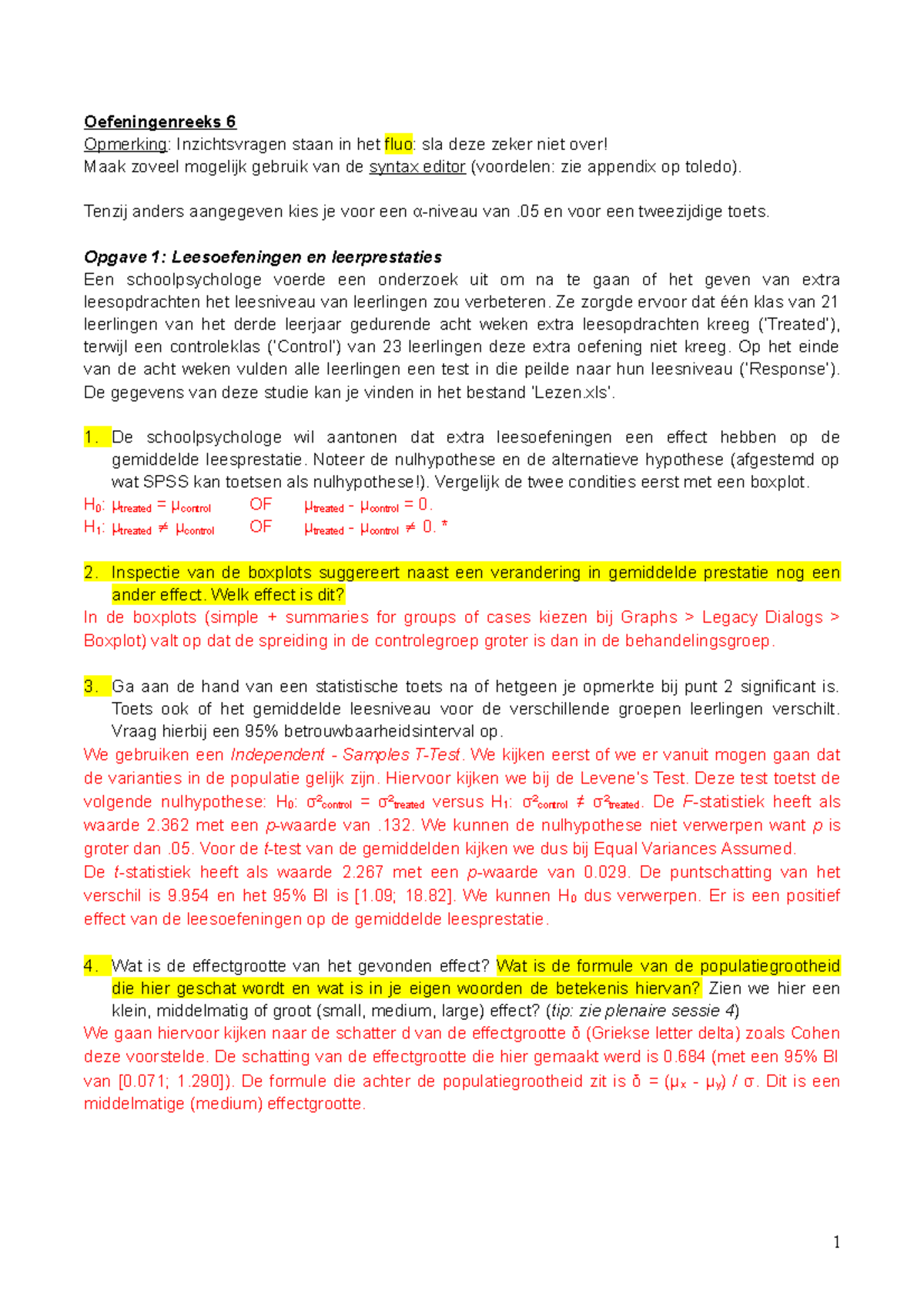 OEF 6 - Opgaven & Oplossingen volgens Toledo Practicum 6 ...