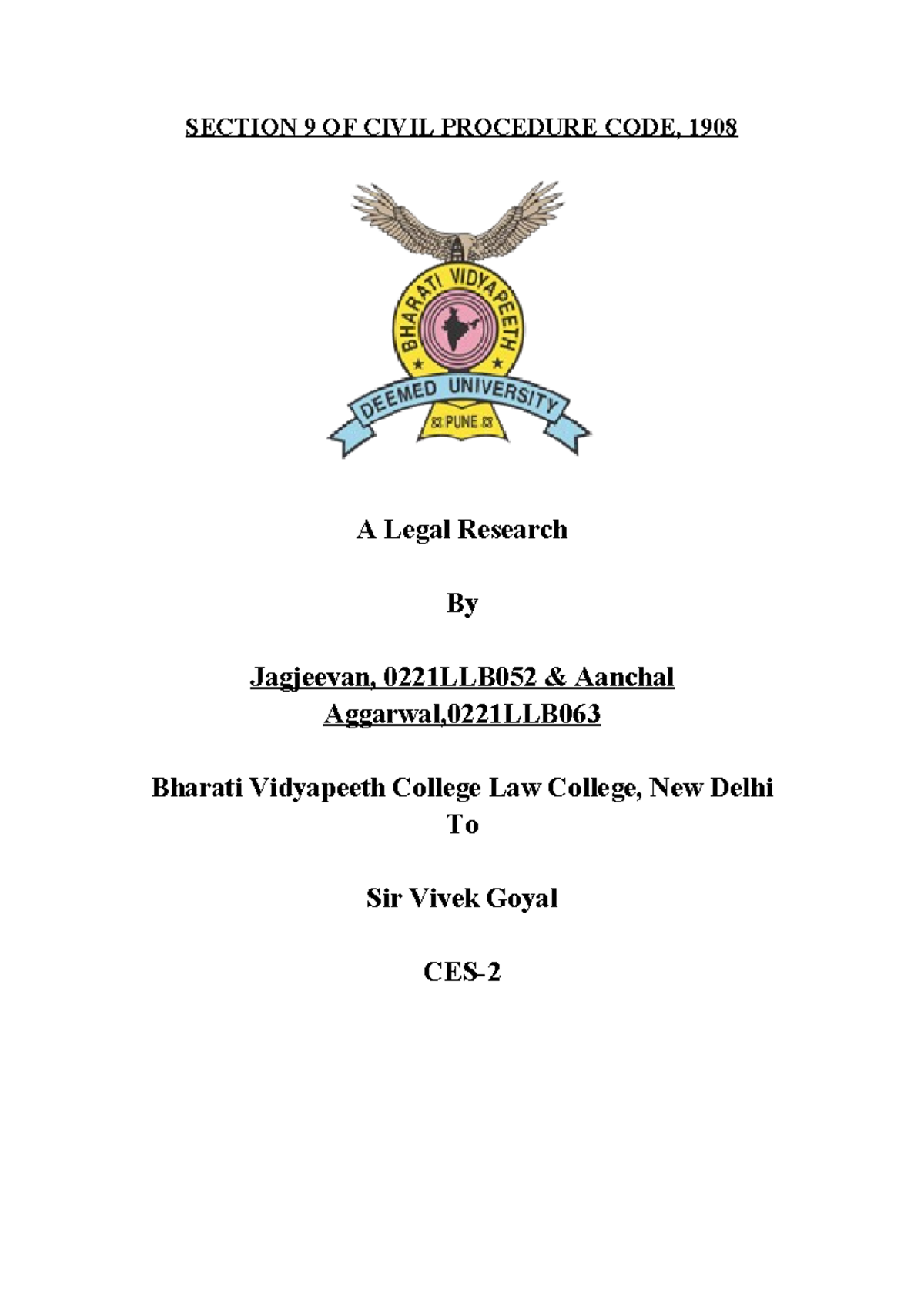 Cpc - good content - SECTION 9 OF CIVIL PROCEDURE CODE, 1908 A Legal ...