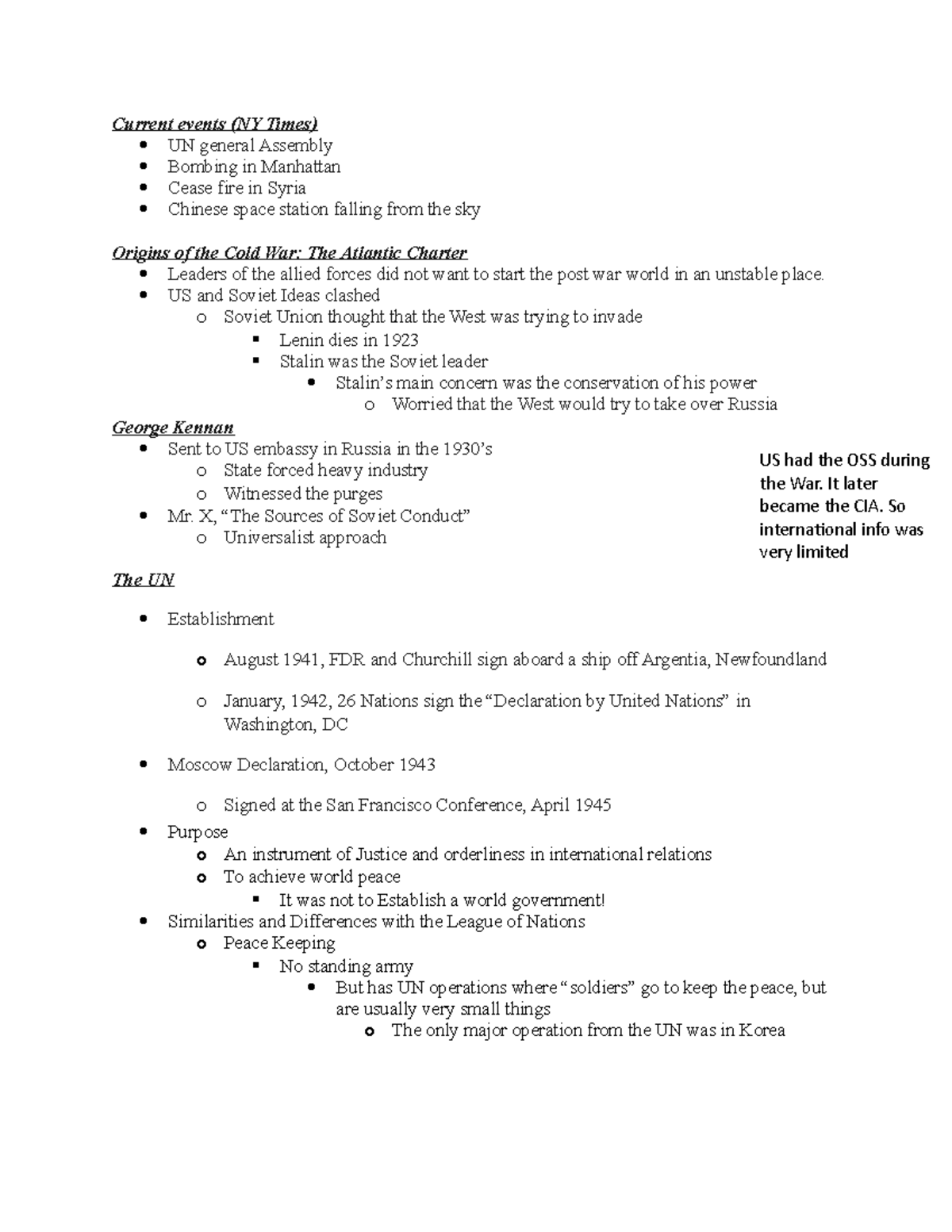 Notes Sept 20th 2016 - Current events (NY Times) UN general Assembly ...