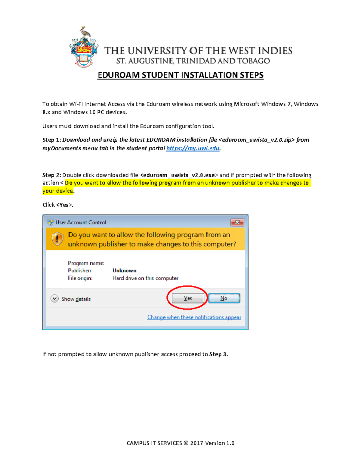 Eduroam Student Wi Fi Install Instructions - EDUROAM STUDENT ...