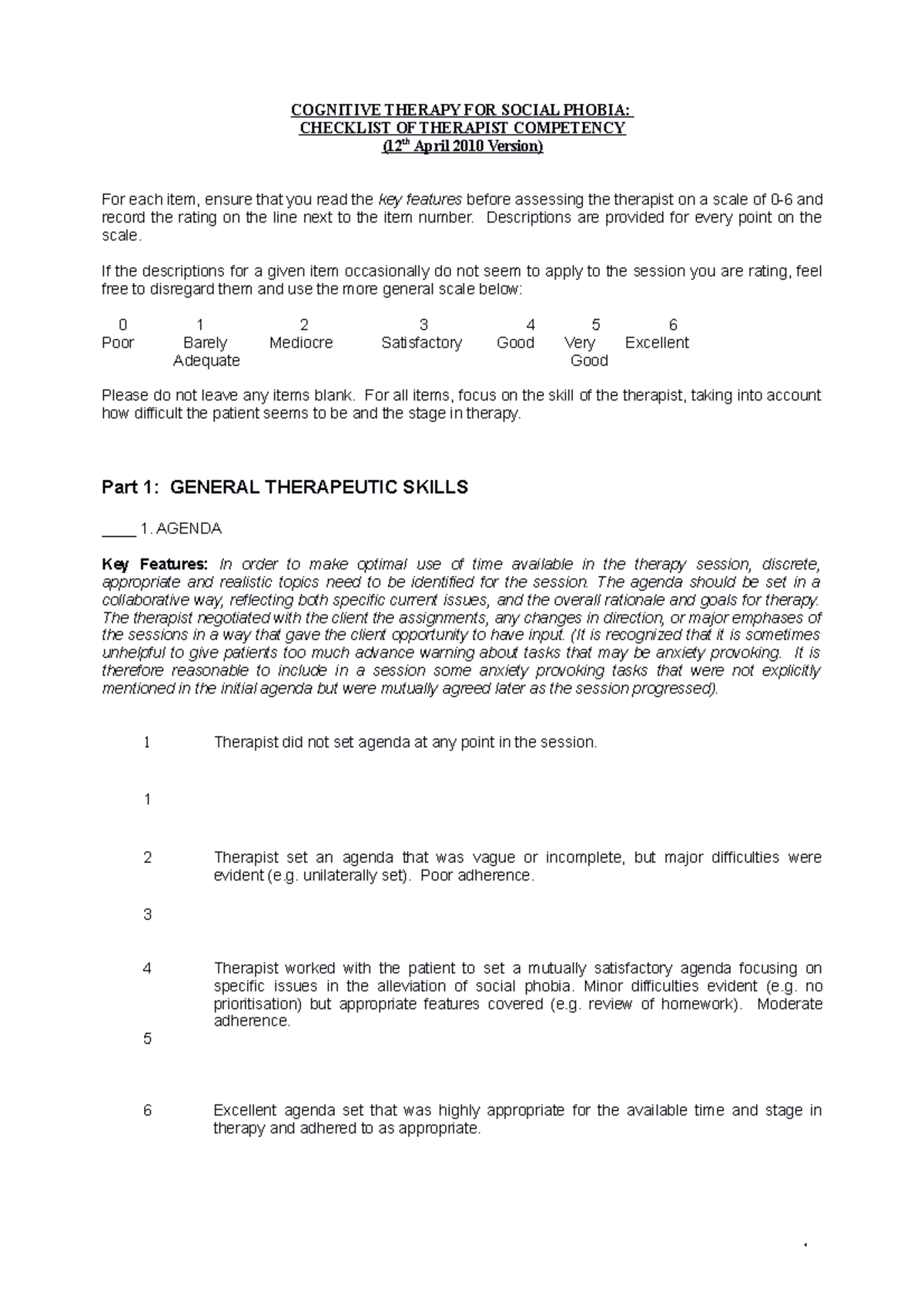 CT Competence Scale for SP 12April 10 - COGNITIVE THERAPY FOR SOCIAL ...