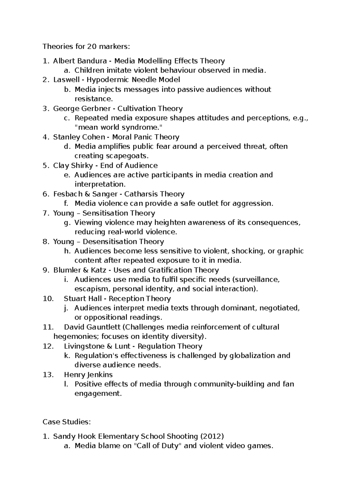 Effects Debate 20 Marker - Theories for 20 markers: Albert Bandura ...