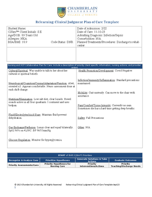 Pharm CJE Plan of Care 3 - CJE Plan of Care - Student Name: CJSim ...