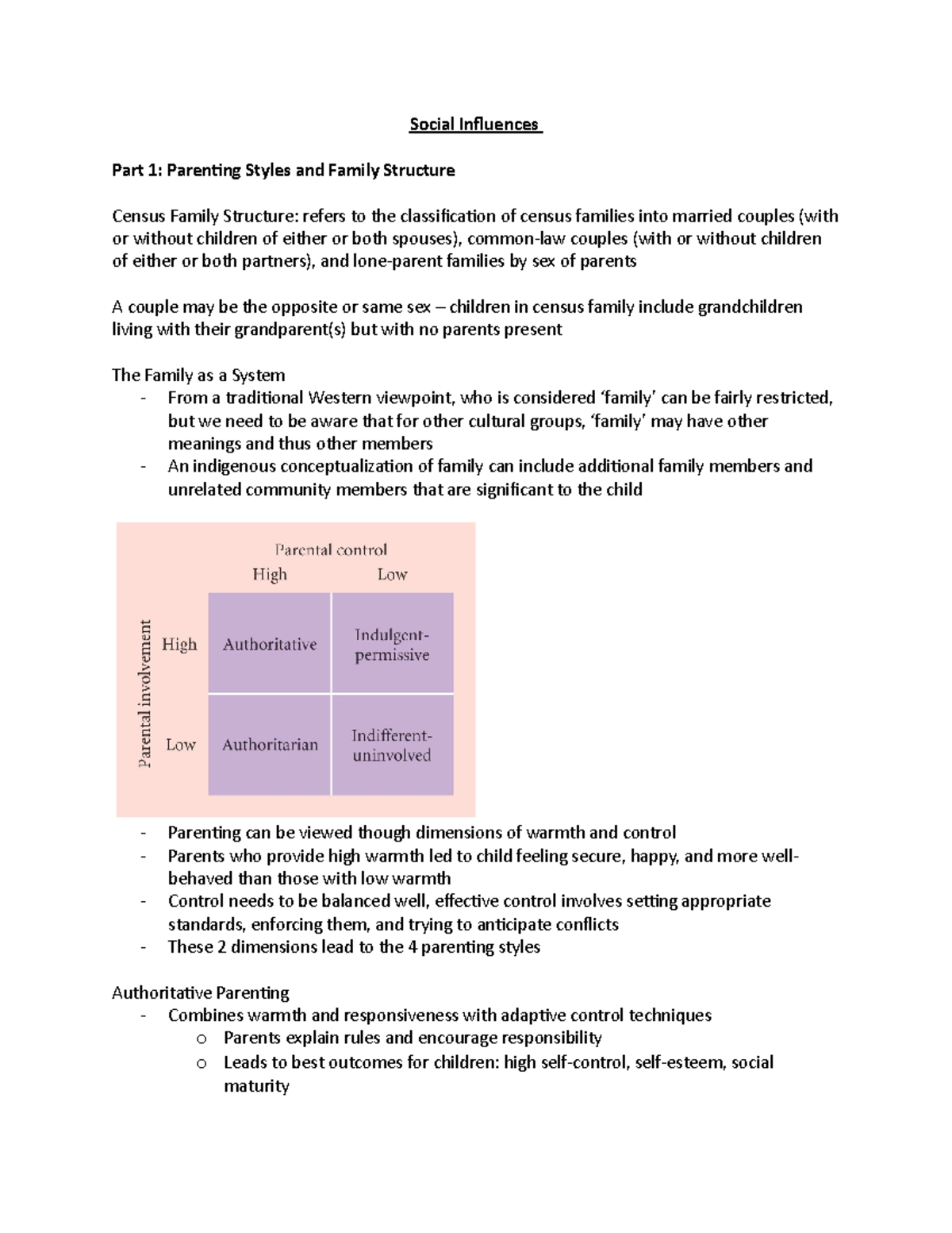 Psych 2040 Week 12 - week 12 - Social Influences Part 1: Parenting ...