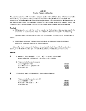 Module 1, Practice Problems & Solutions - ACC- Module 1 Practice ...