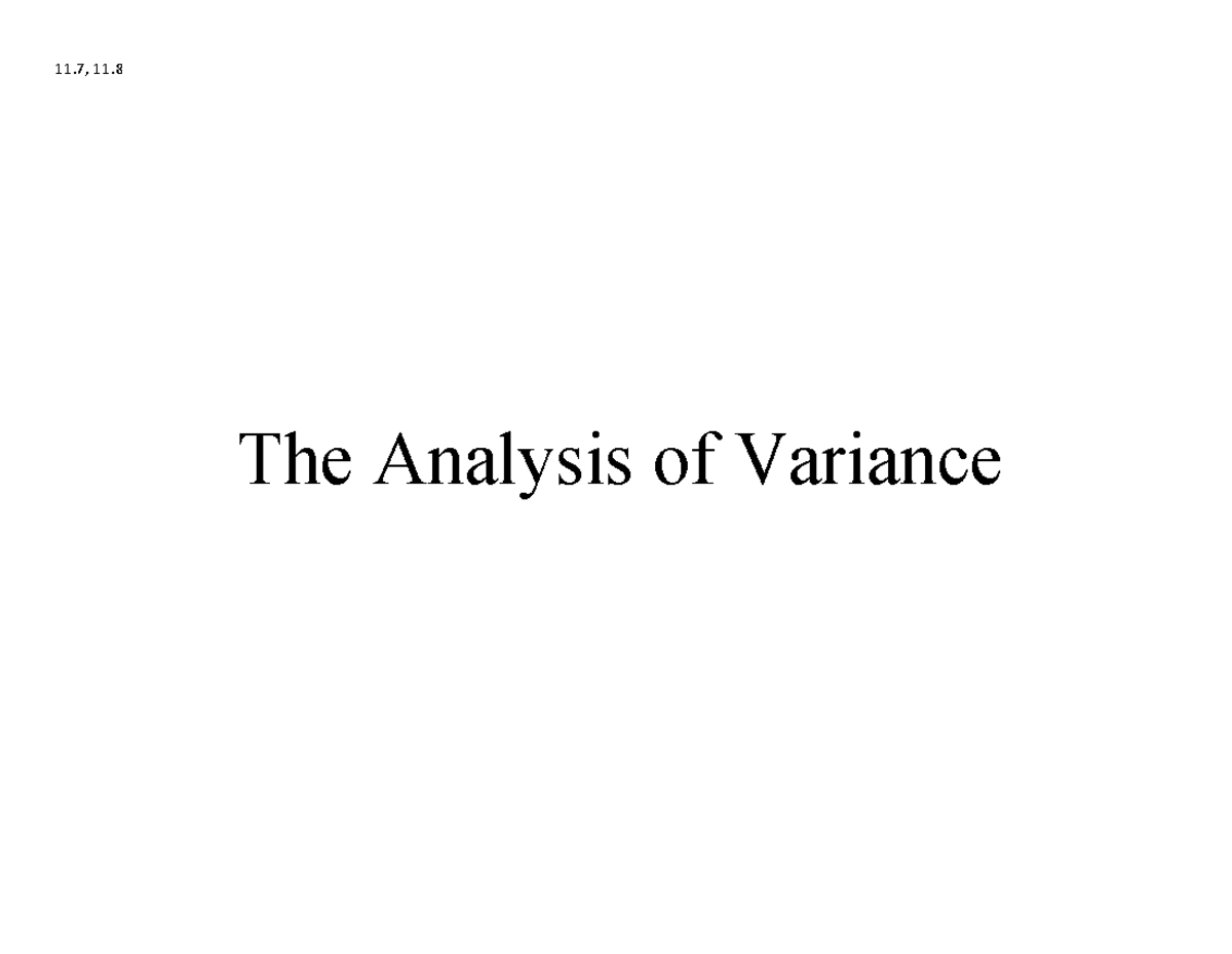 2WAY - lecture note - The Analysis of Variance The aྶ b Factorial Experiment: A Two-Way - Studocu