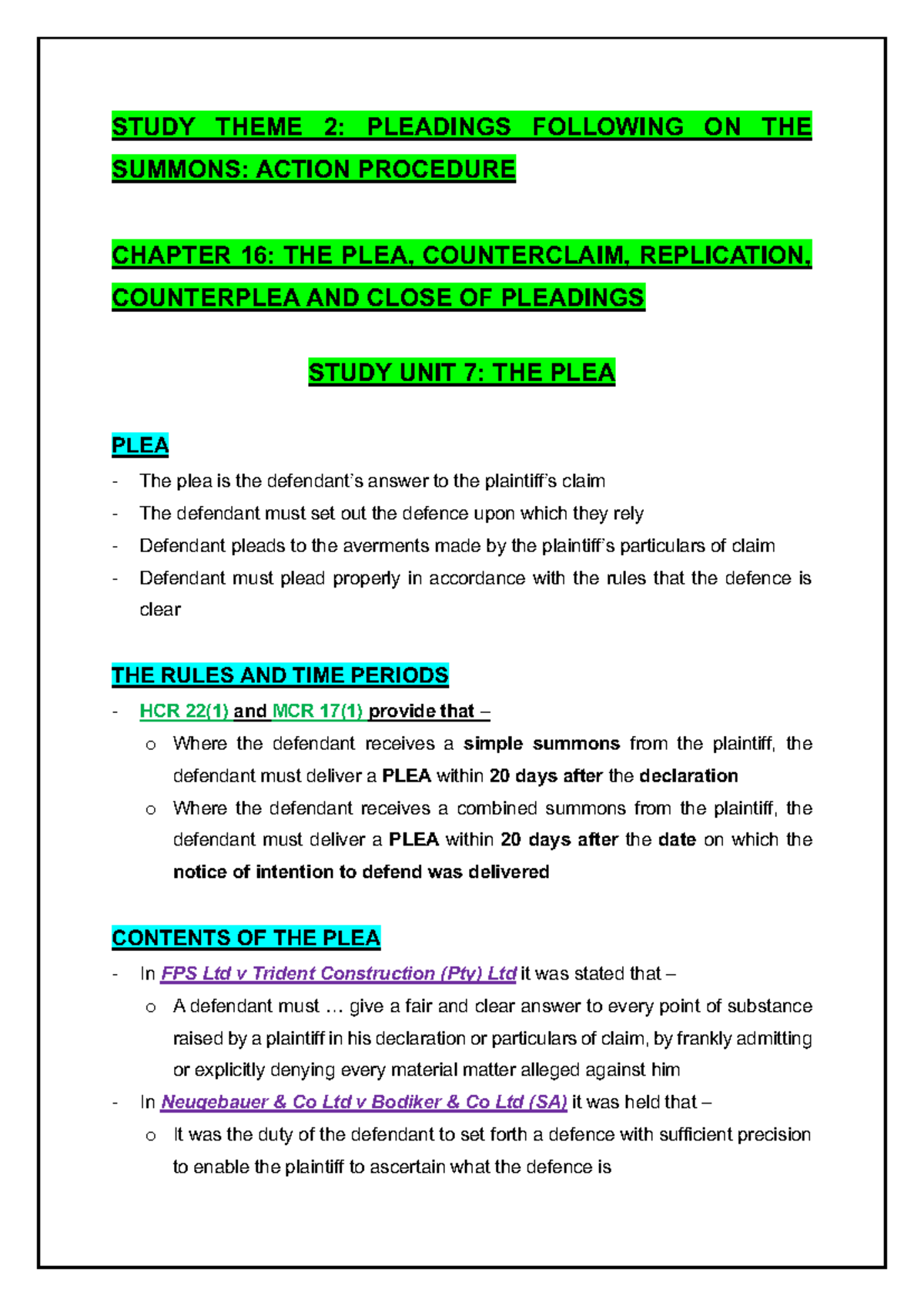 Study Theme 2 - Notes made of the slides and the textbook to assist ...